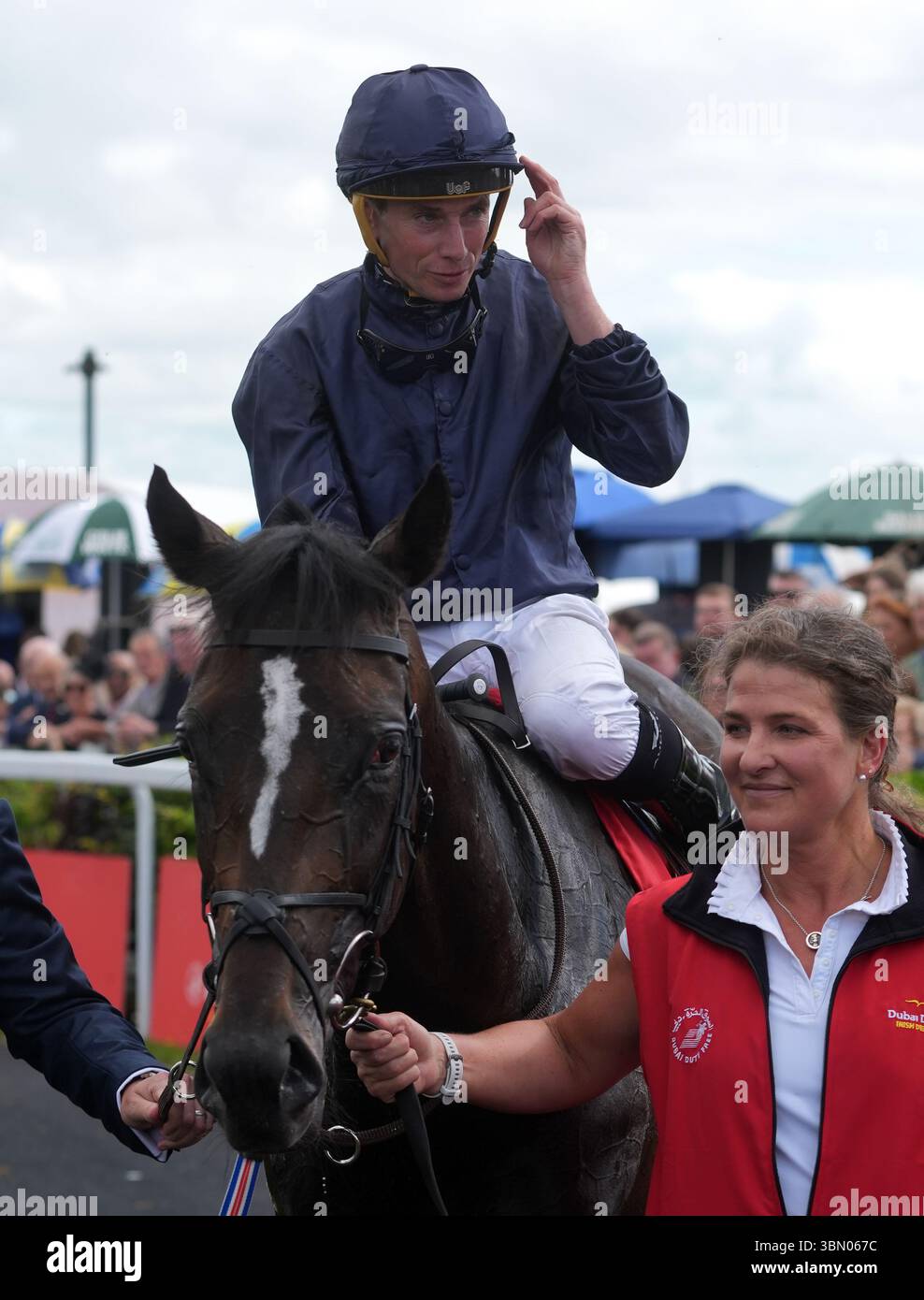 Ryan Moore on board Lambourn after winning the Dubai Duty Free Irish ...