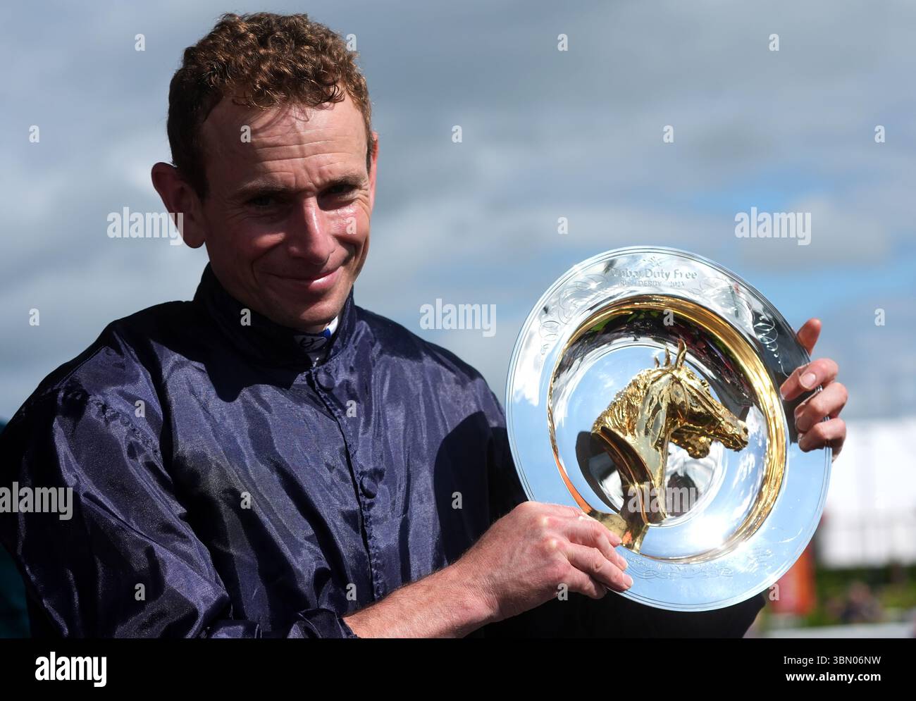 Ryan Moore with the trophy after winning the Dubai Duty Free Irish ...