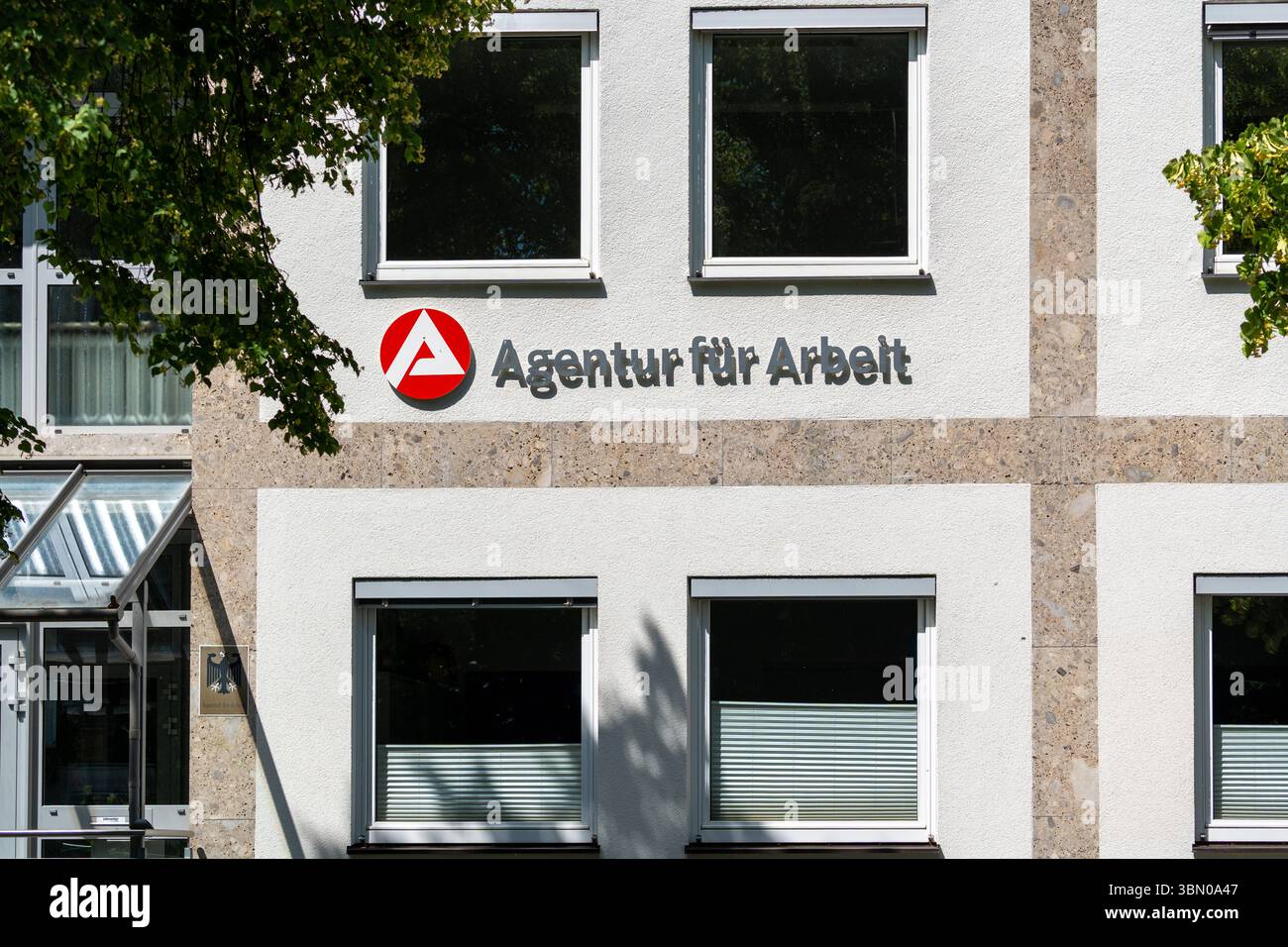 Bavaria, Germany - June 28, 2025: Facade and logo of the Employment ...