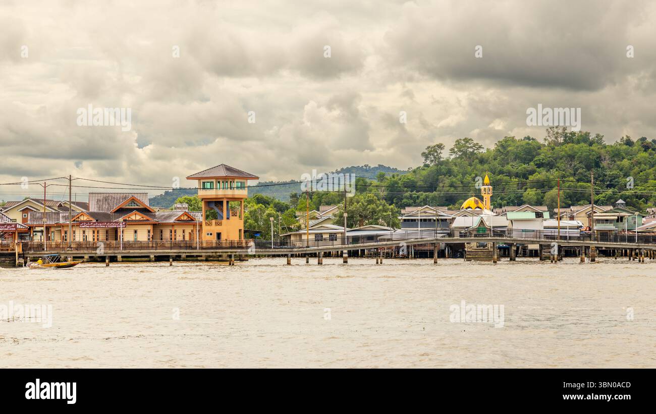 Kampong Ayer the floating village wooden Malay traditional houses ...