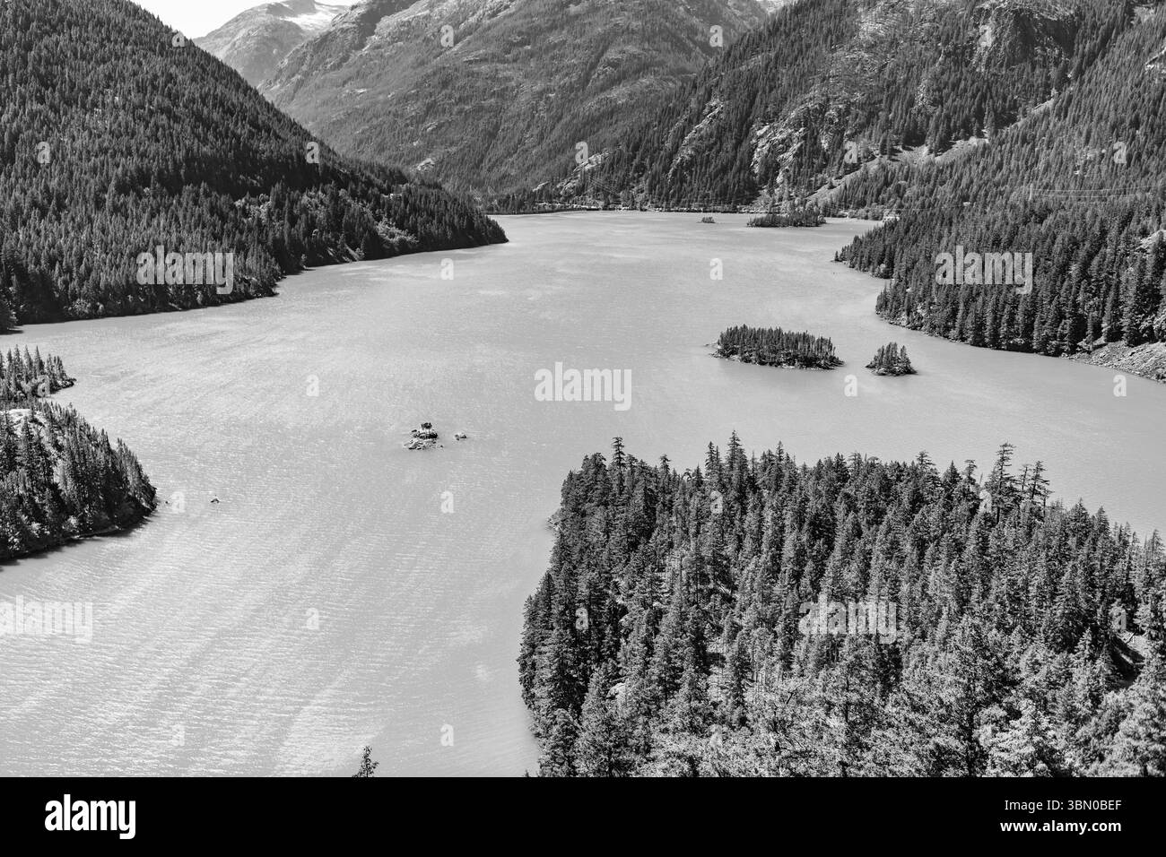 Landscape of mountain peak and Diablo lake. Nature landscape. Diablo ...