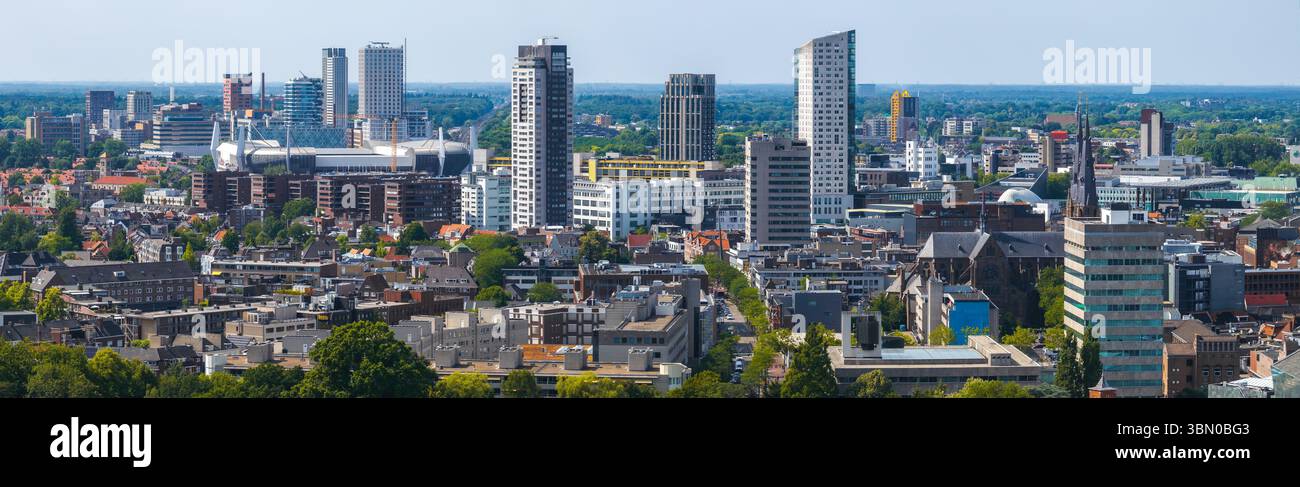 Aerial View of Eindhoven Cityscape with Philips Stadium and High Rises ...