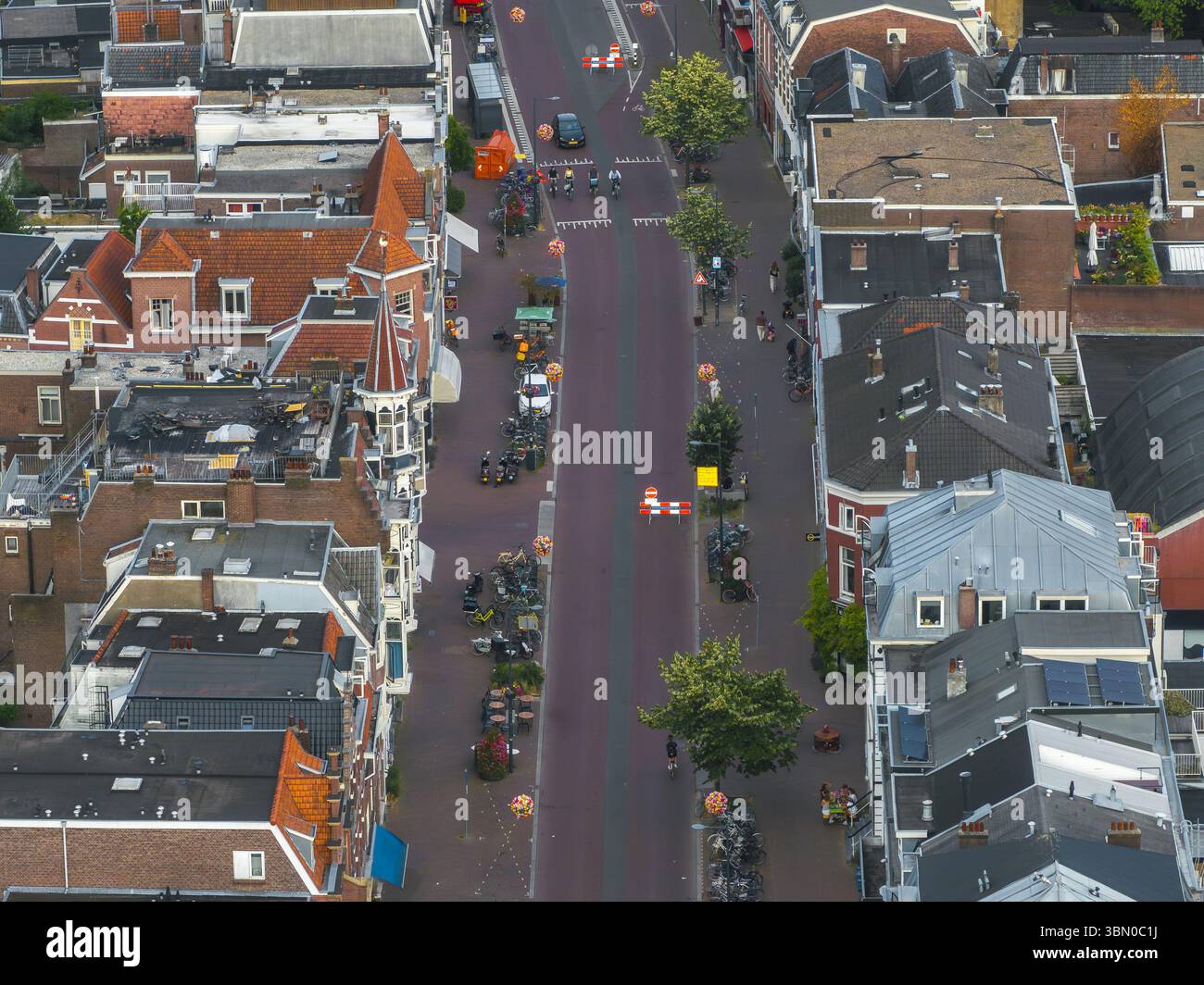 Aerial View of a Street in Utrecht with Dutch Architecture Stock Photo ...