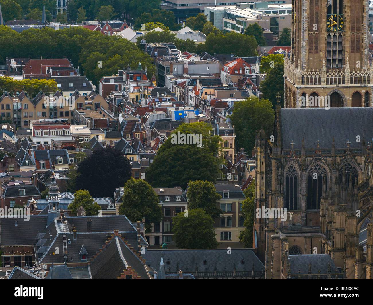 Aerial View of Utrecht with Dom Tower and Traditional Dutch Buildings ...