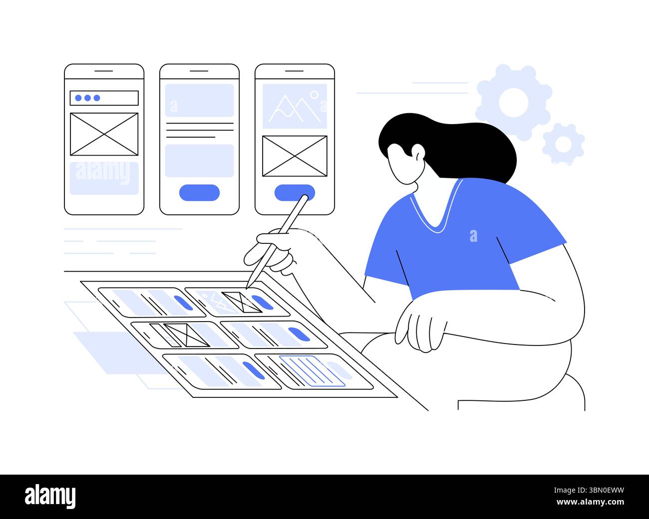 UX wireframes isolated cartoon vector illustrations Stock Vector Image ...