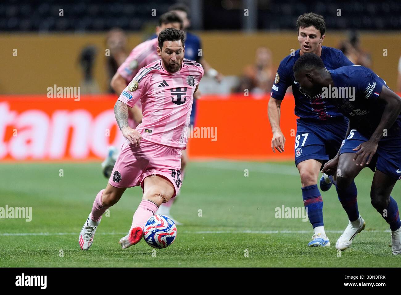 Inter Miami S Lionel Messi Brings The Ball Up The Field During The Club