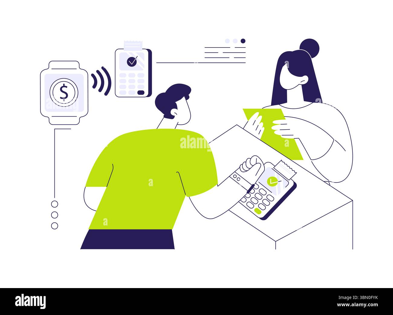 Smartwatch contactless payment abstract concept vector illustration Stock Vector Image & Art - Alamy