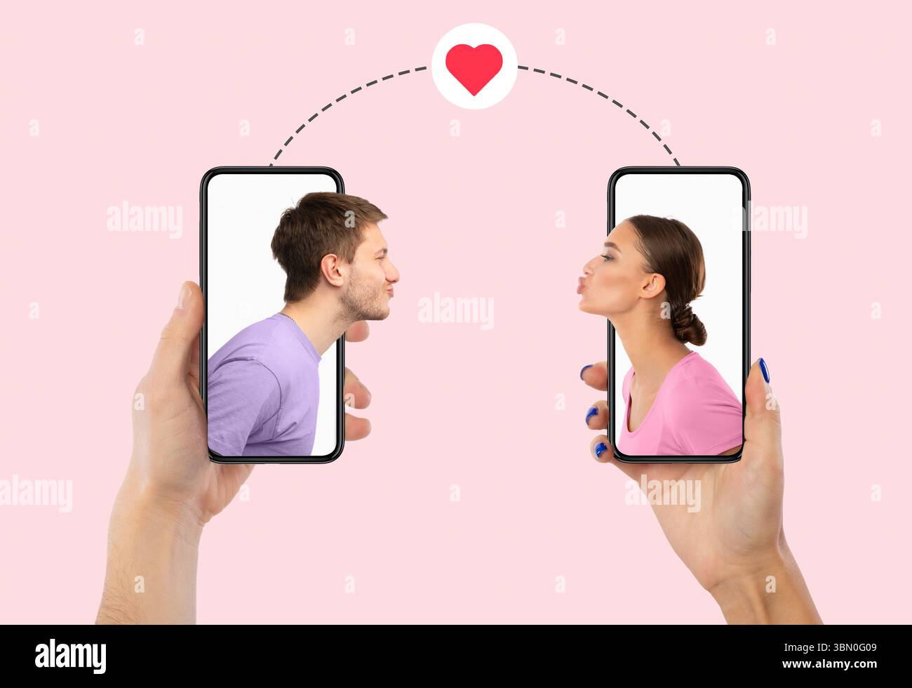 Collage woman blowing kiss hi-res stock photography and images - Alamy