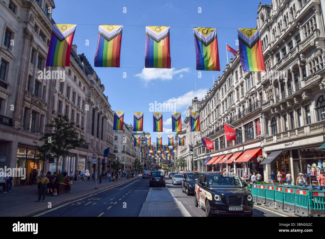 London, UK. 29th June, 2025. Pride flags seen decorating Regent Street ...