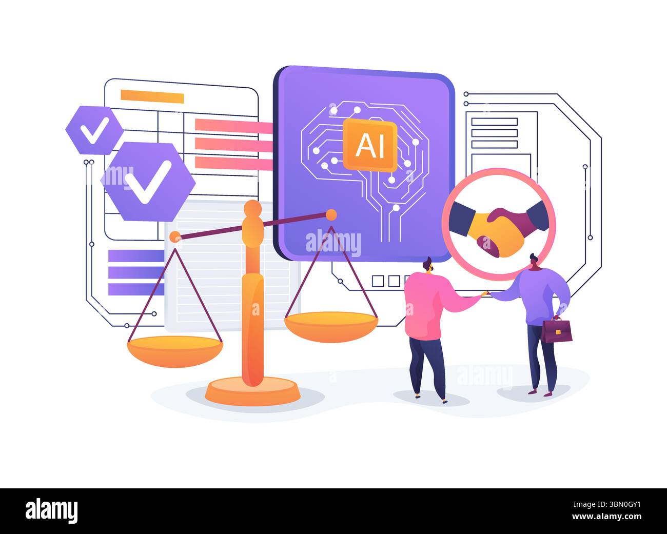 AI-Driven Conflict Resolution Systems abstract concept vector ...