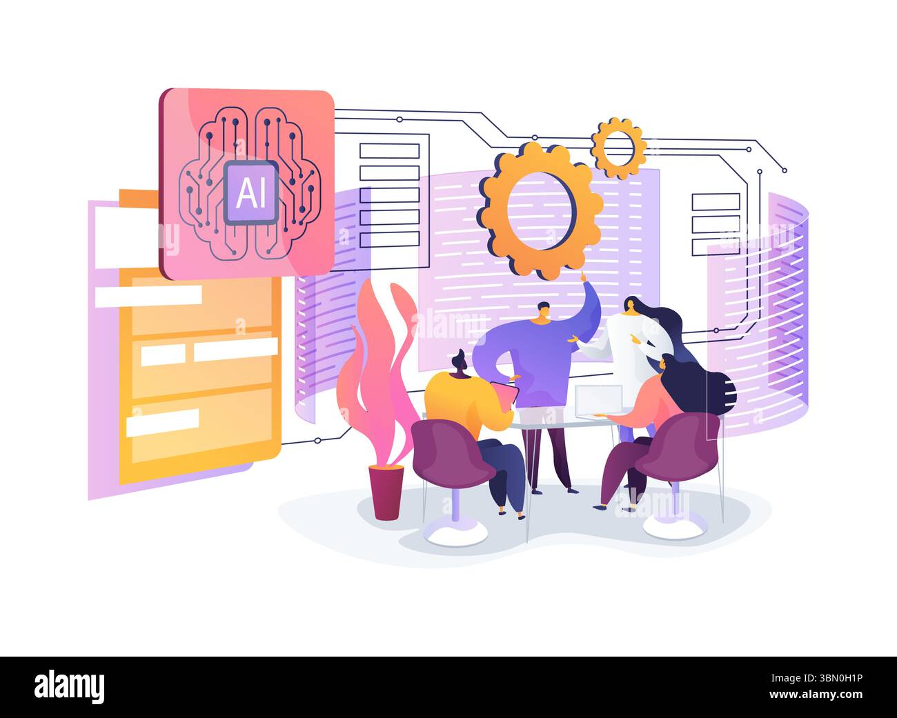 Smart Collaboration Hubs abstract concept vector illustration Stock ...
