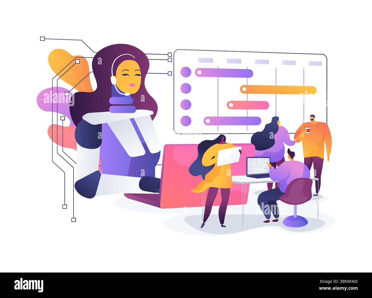 AI-Powered Virtual Office Assistants abstract concept vector ...