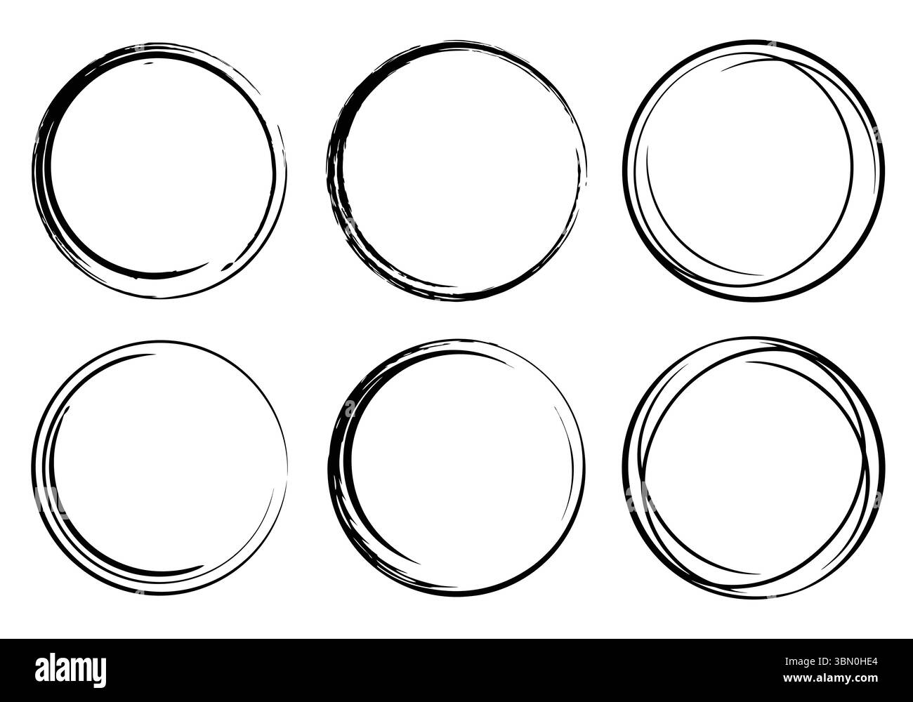 Brush stroke circle collection Cut Out Stock Images & Pictures - Alamy