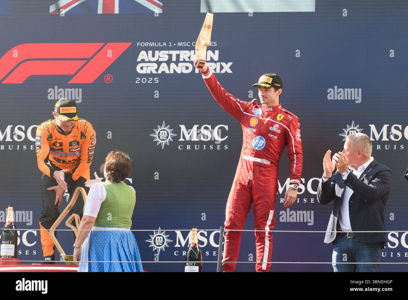 Spielberg, Austria. 29th June, 2025. Charles LECLERC (MCO), driver of Ferrari F1 team, with the ...