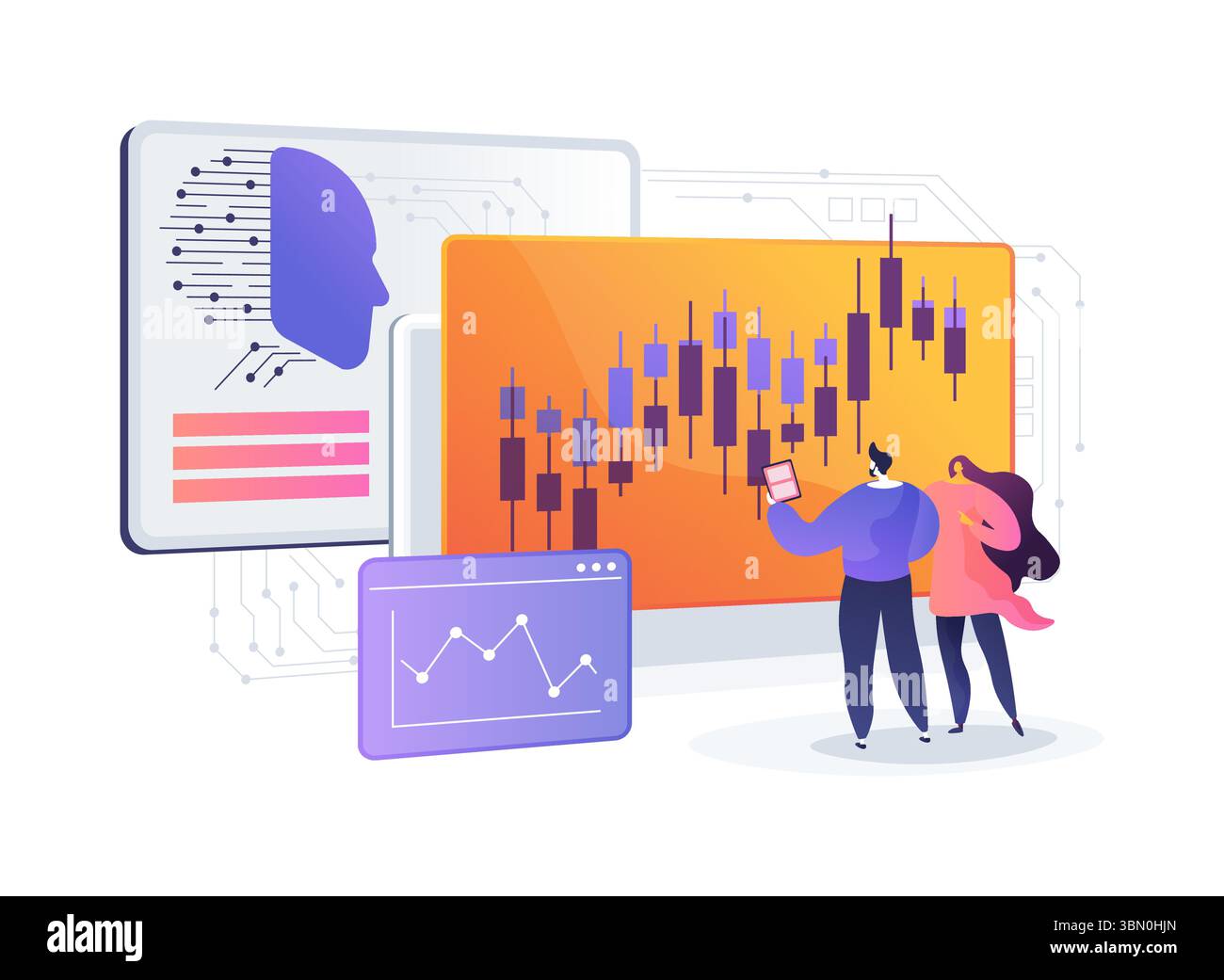 AI-Driven Stock Market Analysis abstract concept vector illustration ...