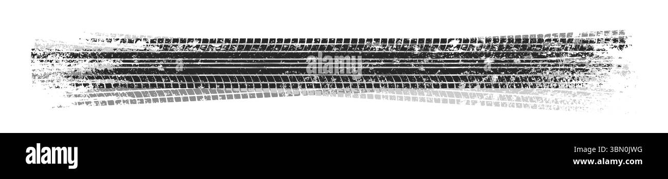Grunge tire tracks with mud splatters, dirty wheel braking marks. Truck ...