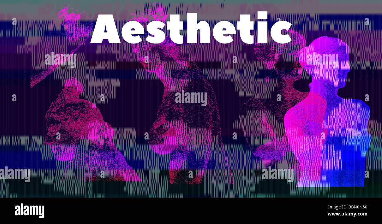 Aesthetic Vaporwave Stippling Illustration of Venus with Retro ...