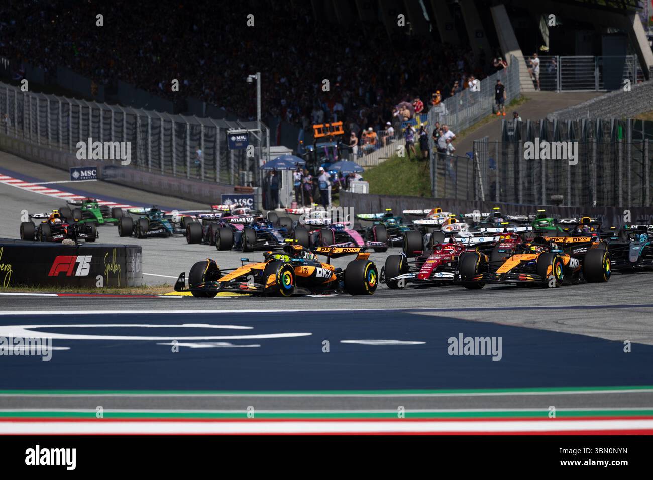 Red Bull Ring, Spielberg, Austria. 29.June.2025; Lando Norris of Great Britain and McLaren F1 ...