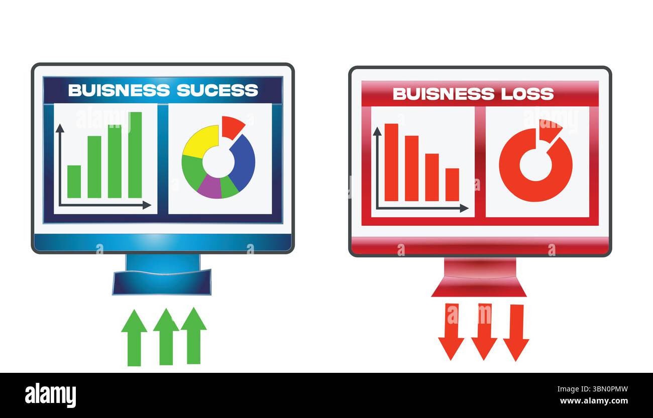 Profit decline vector Cut Out Stock Images & Pictures - Alamy
