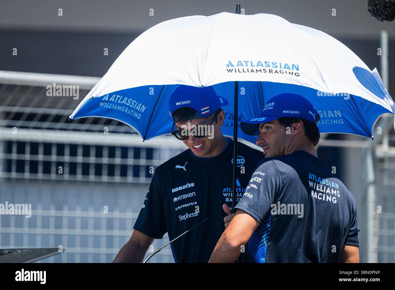 Atlassian Williams Racing’s Thai driver Alexander Albon and Spanish ...