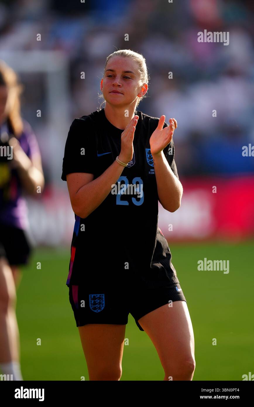 England's Alessia Russo acknowledges crowd after a women's ...