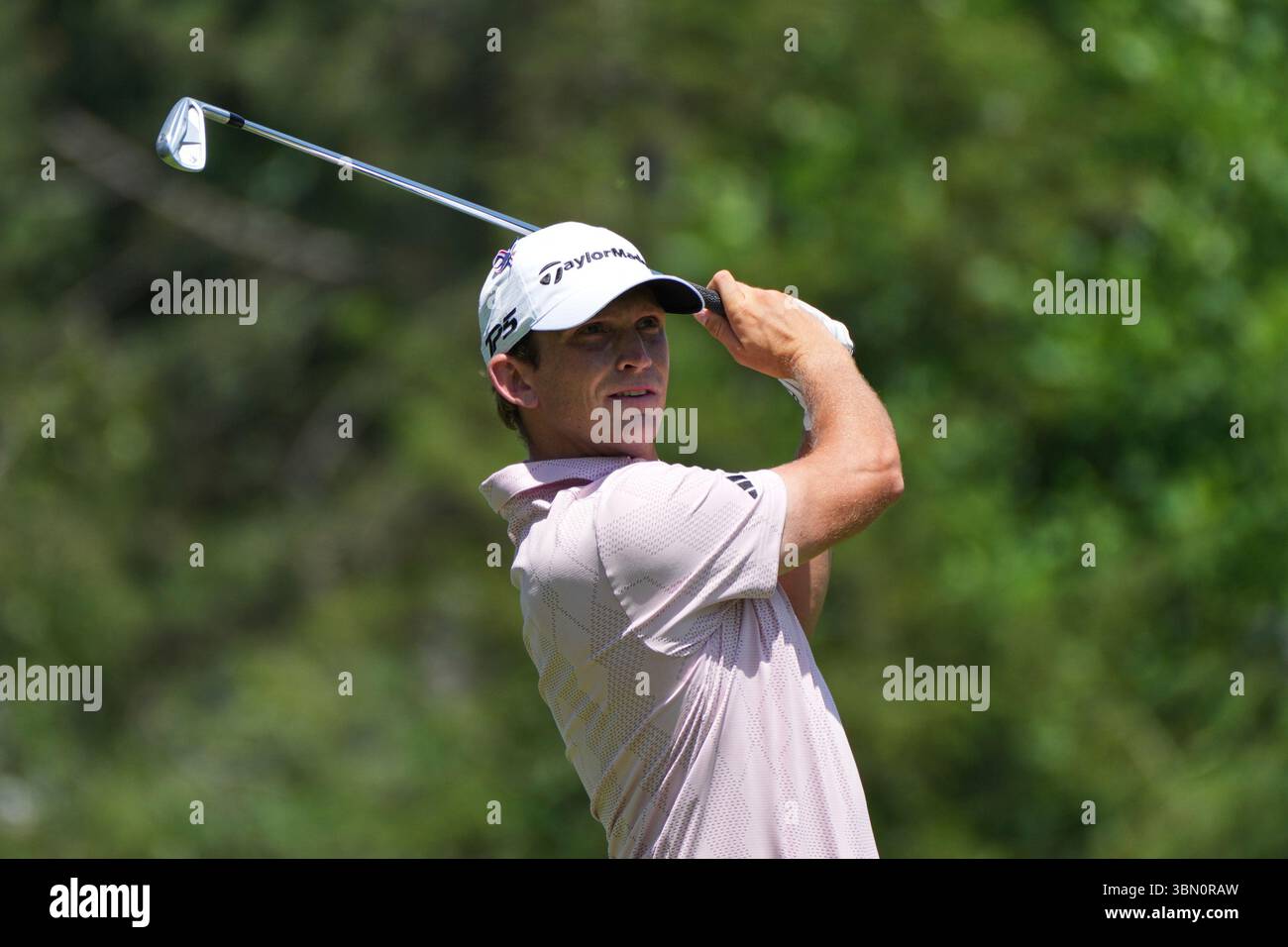 Jacob Bridgeman hits from the ninth tee during the final round of the ...