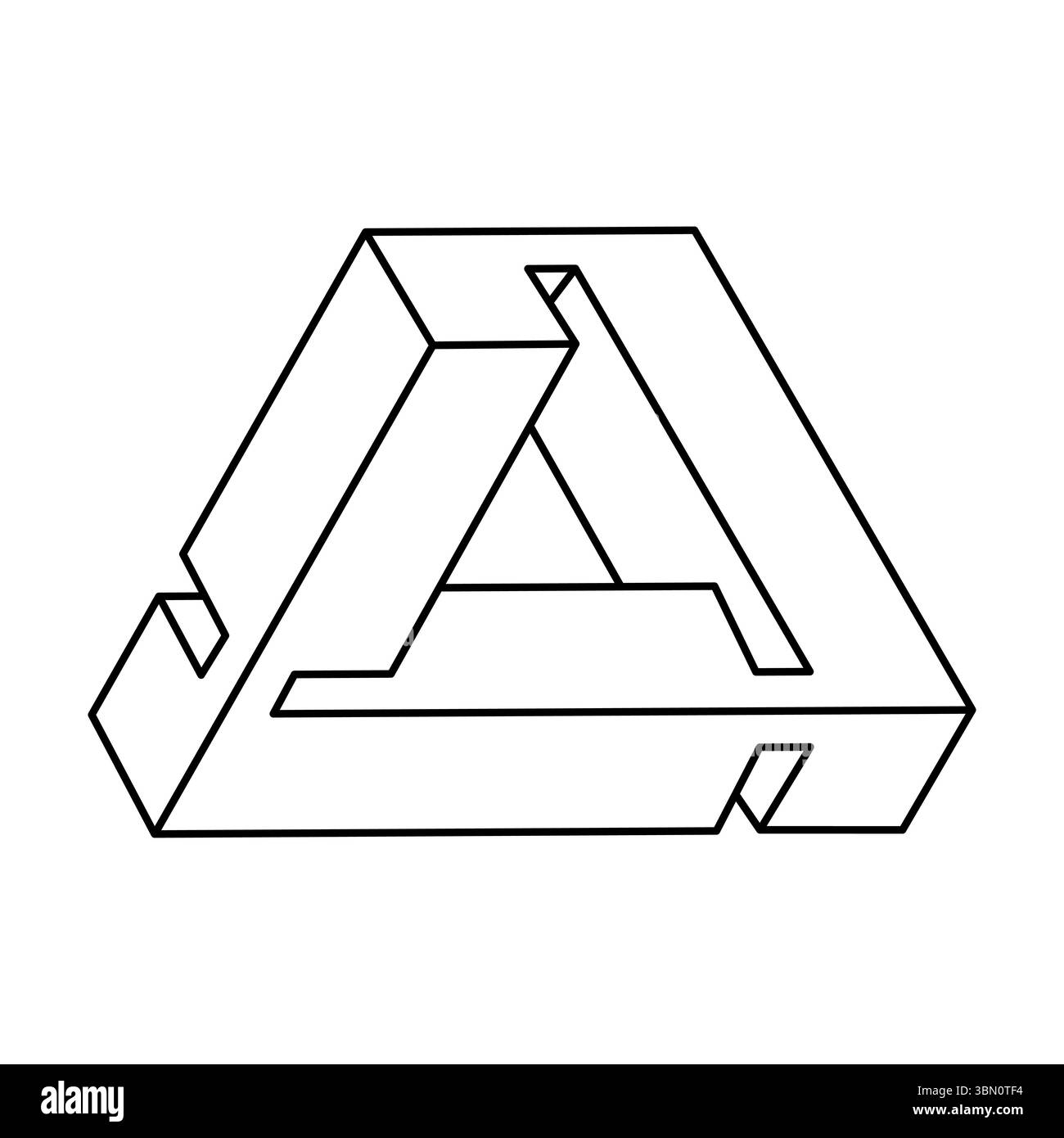 Optical illusion shape, geometric figures, impossible object. Op art. Line art. Sacred geometry ...