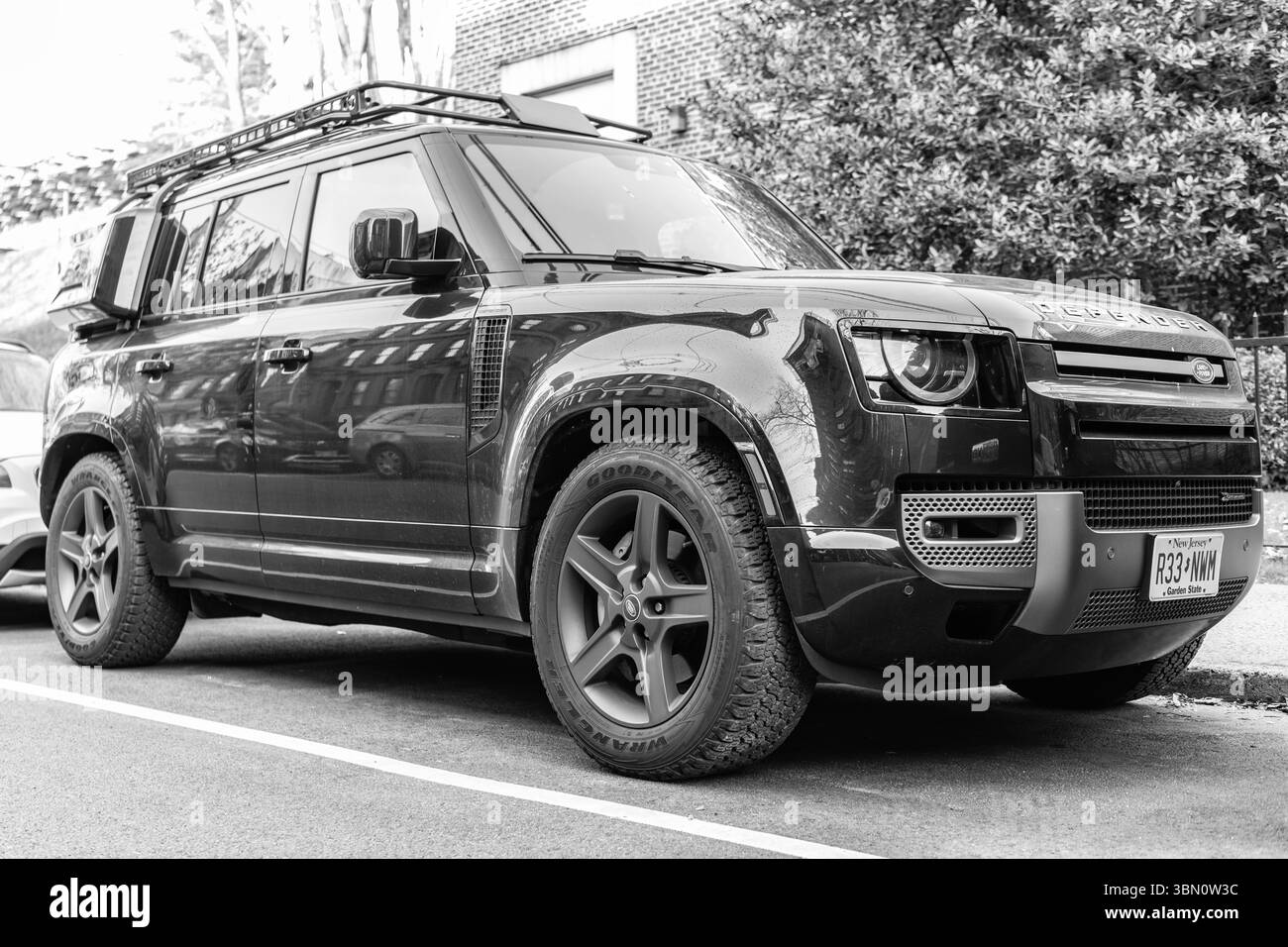 New York City, USA - March 15, 2024: Land Rover Defender modern car ...