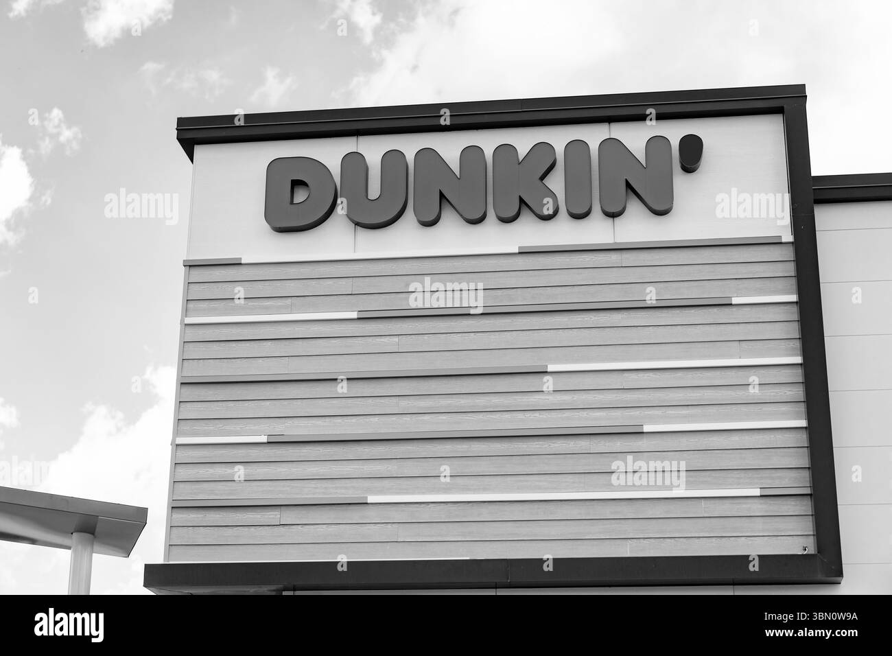 Dunkin donuts sign Black and White Stock Photos & Images - Alamy