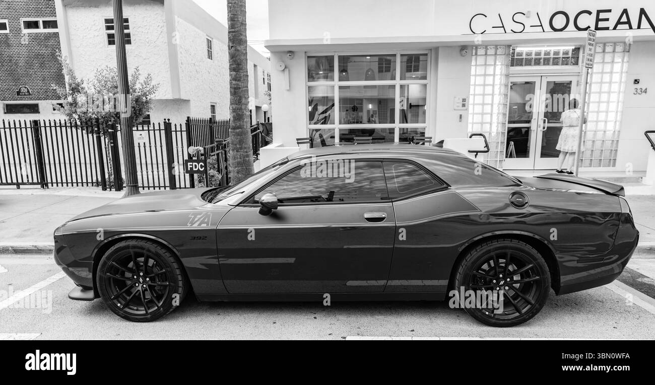 Miami Beach, Florida USA - June 9, 2024: Dodge Challenger GT at ocean ...