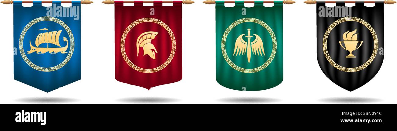 Ancient Greek flags Stock Vector Image & Art - Alamy