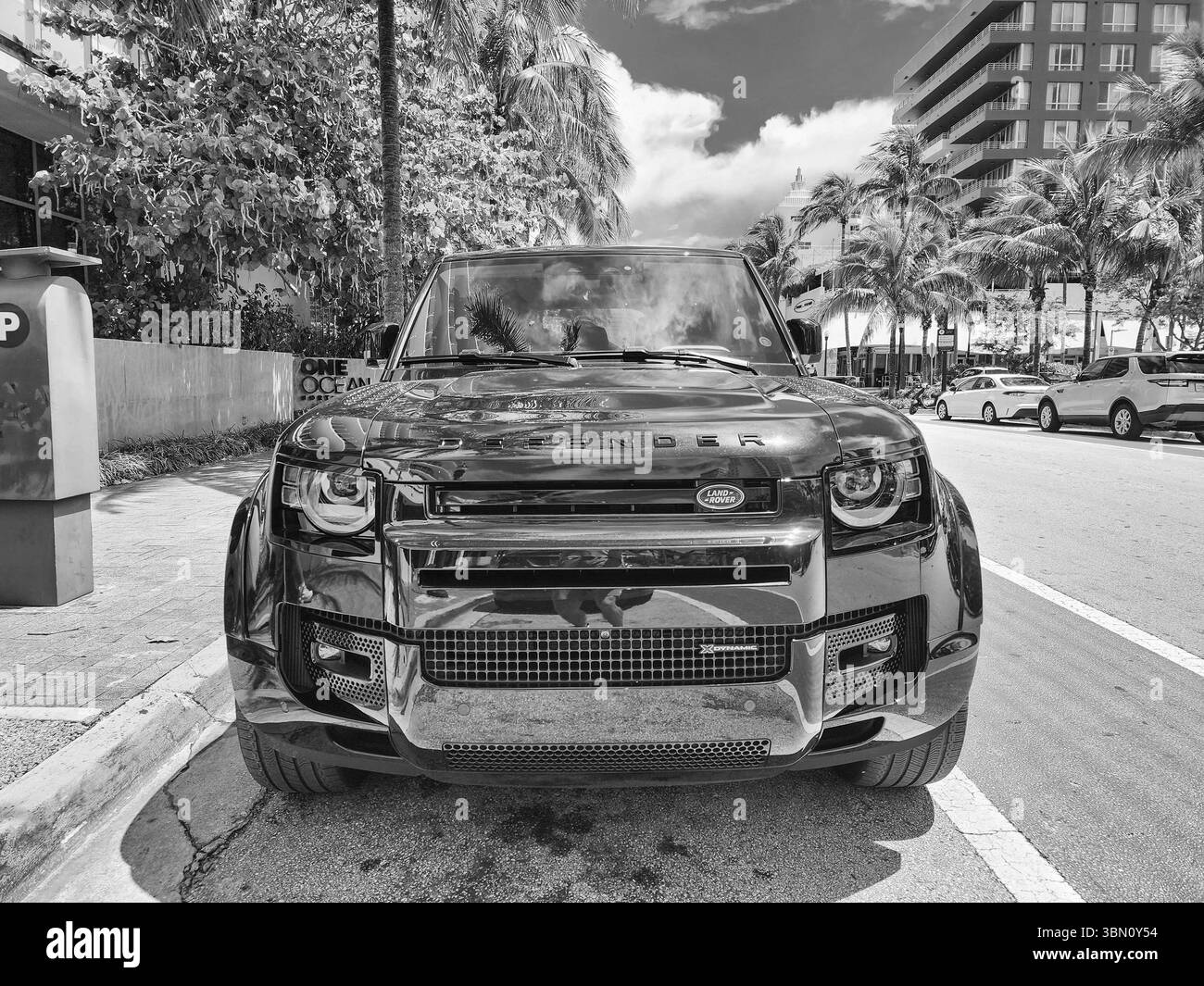 Miami Beach, Florida USA - June 8, 2024: 2024 Land Rover Defender suv ...