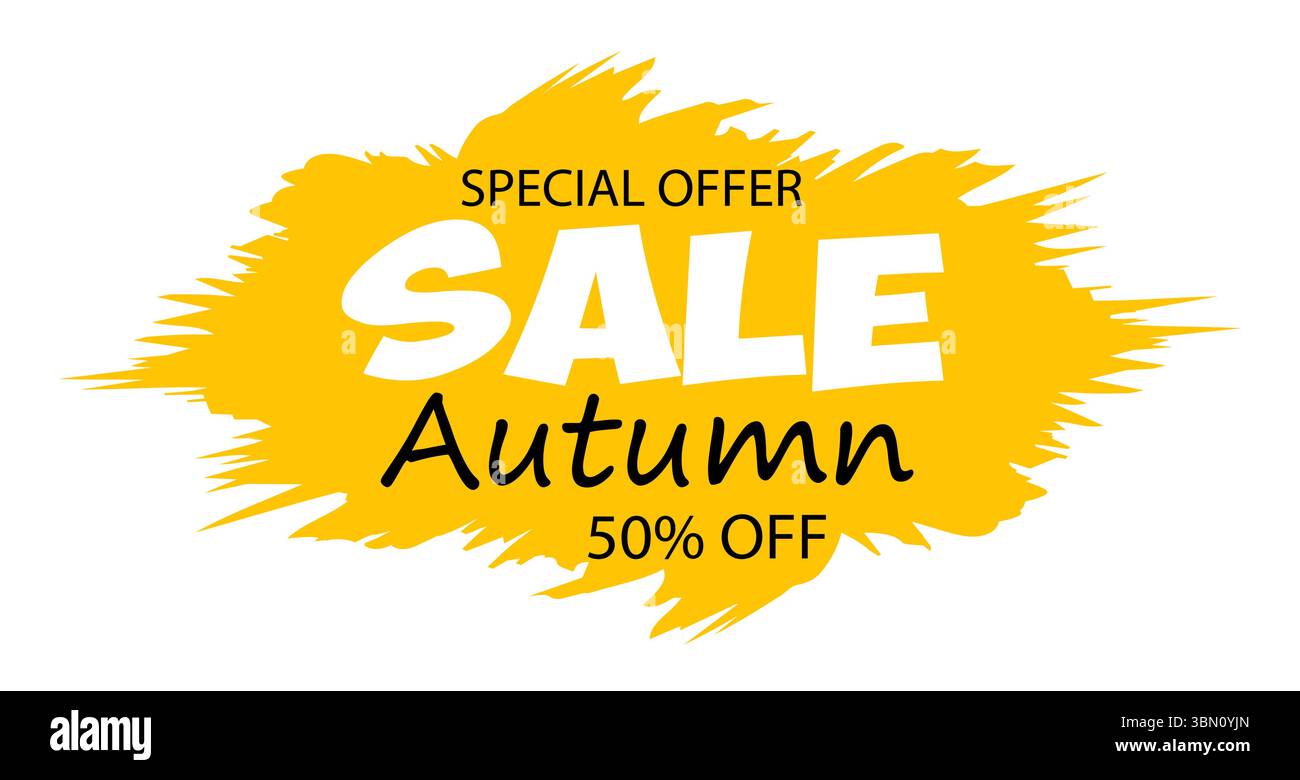 Autumn sale announcement featuring special offer with 50 percent ...