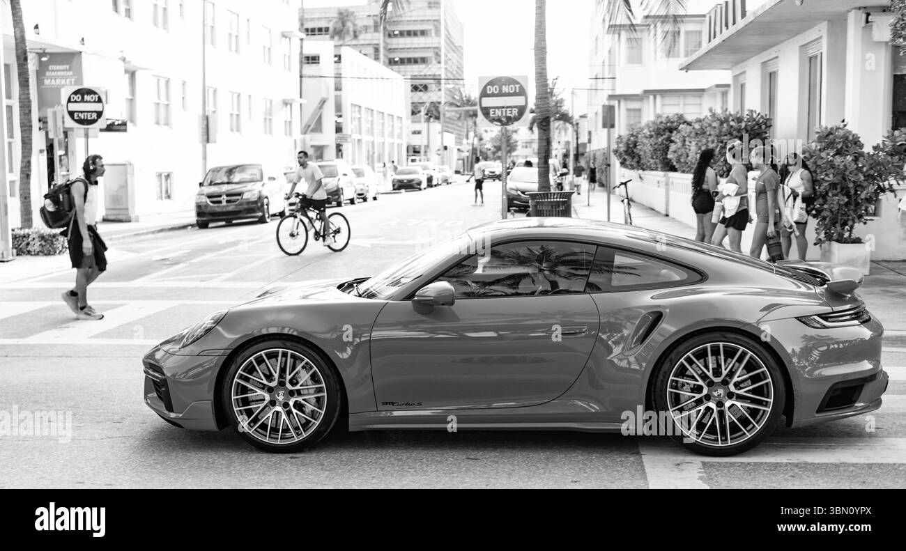 Miami Beach, Florida USA - June 6, 2024: Porsche 911 Turbo S at miami ...