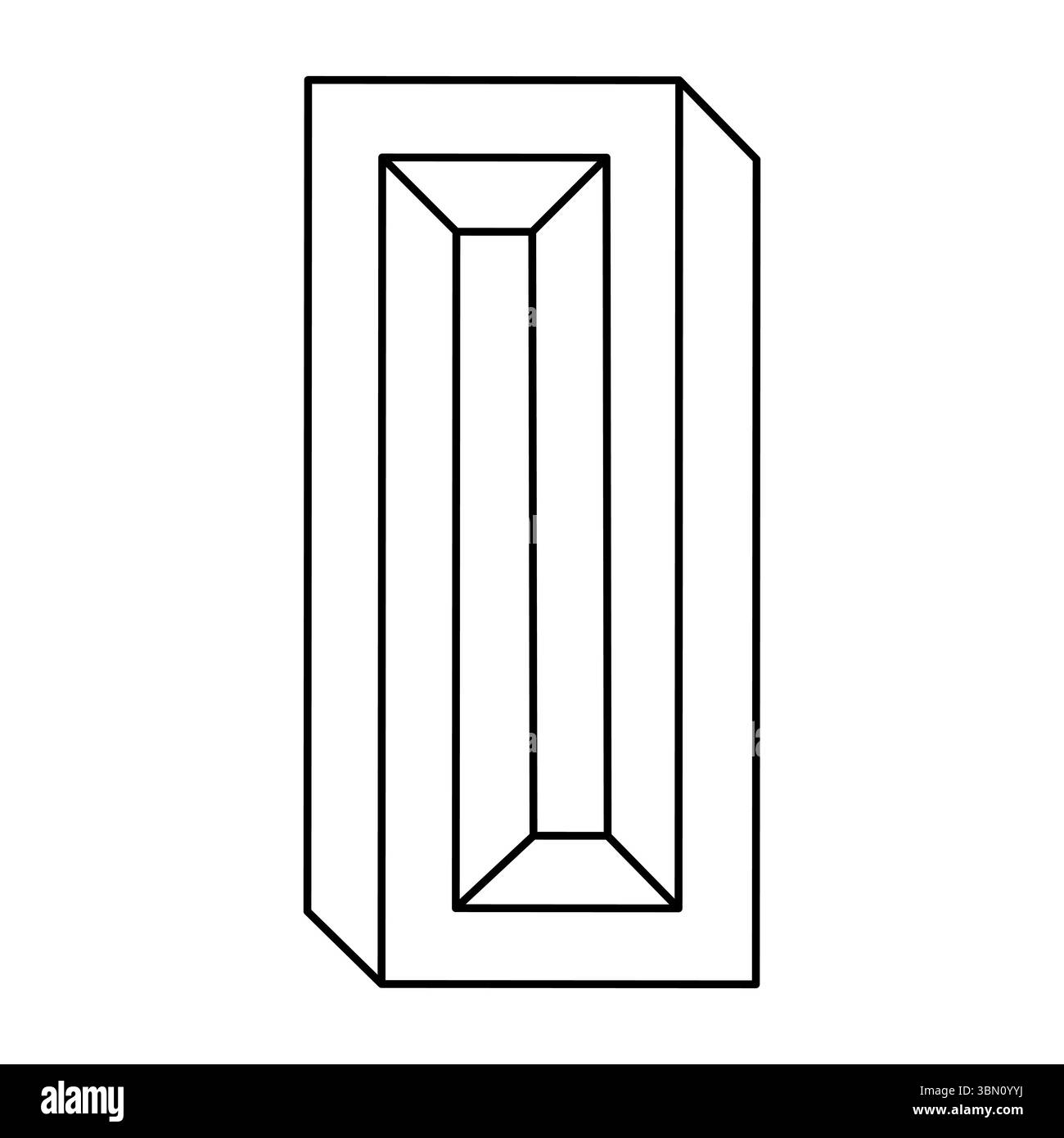 Optical illusion shapes. Impossible objects. Op art. Geometric figures ...