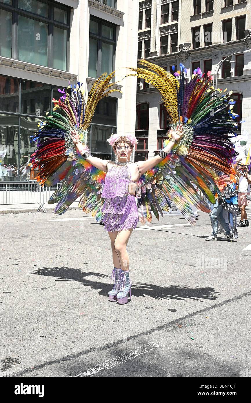Marchers march at the 2025 New York City Pride March on June 29th, 2025 ...