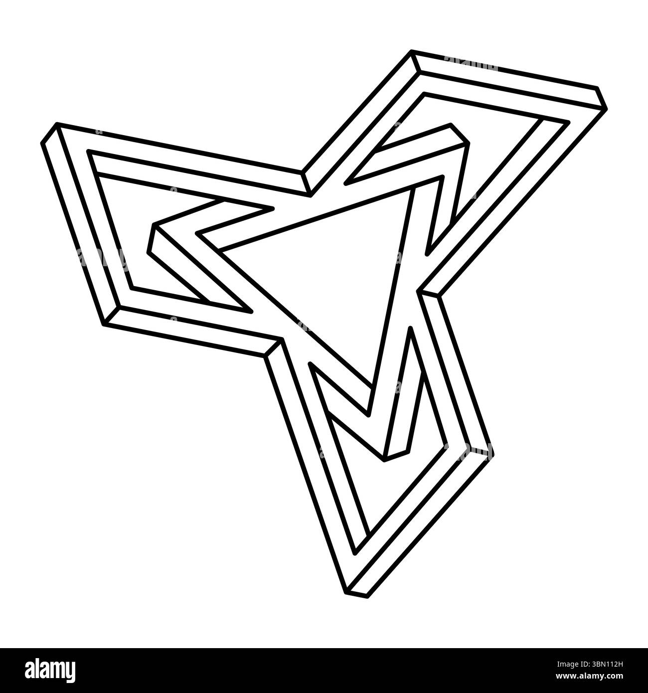 Geometric figures. Impossible shapes. Web design element. Optical illusion objects. Line design ...