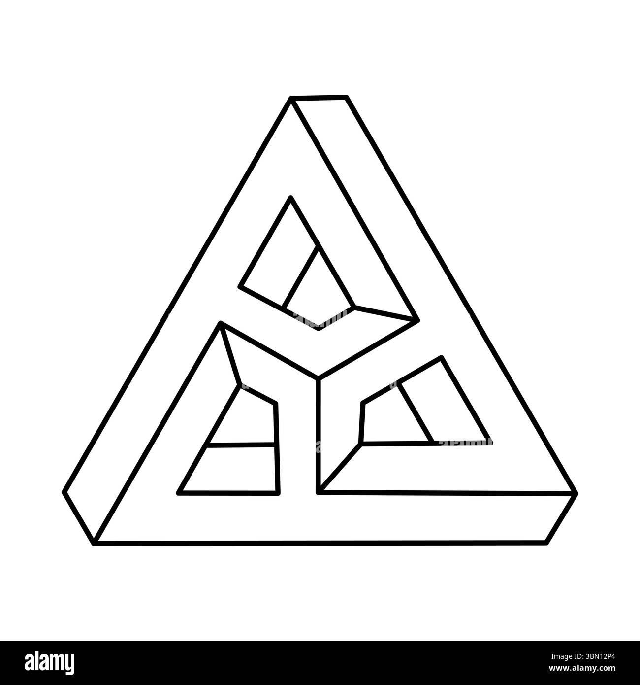 Impossible shapes. Optical illusion figure. Abstract eternal geometric ...