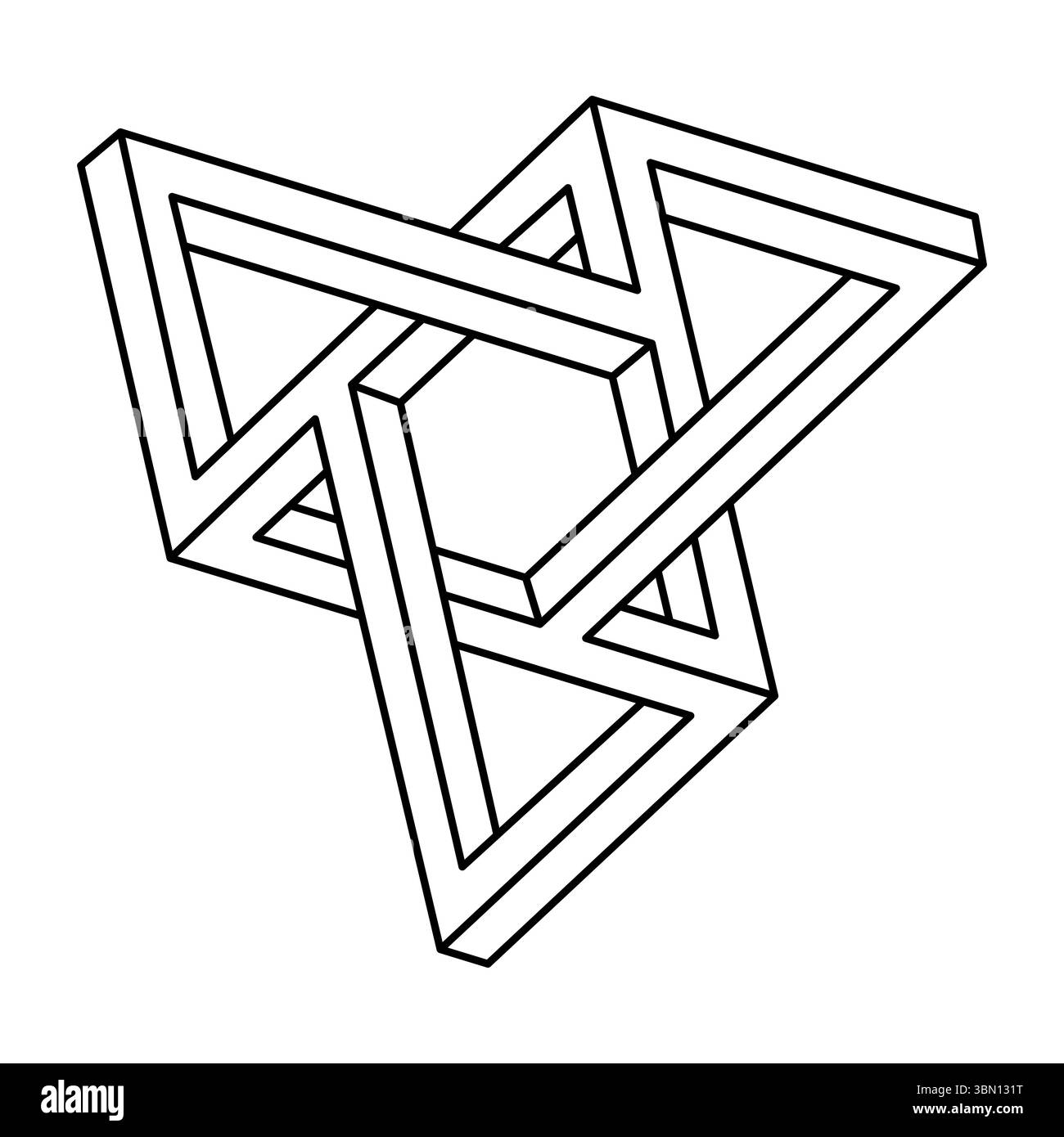 Impossible shapes. Sacred geometry figures. Optical illusion object ...