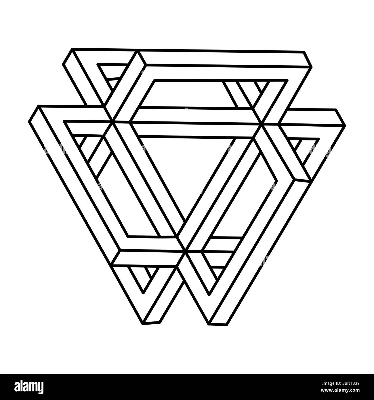 Impossible shapes. Sacred geometry. Optical illusion. Abstract eternal ...