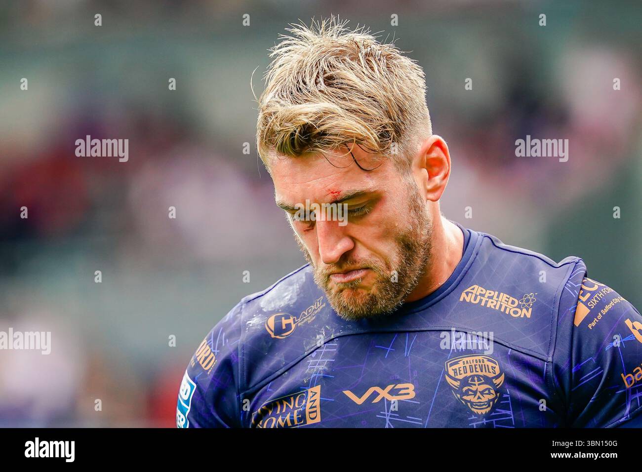 ST HELENS, ENGLAND - JUNE 29: Jack Ormondroyd of Salford Red Devils ...