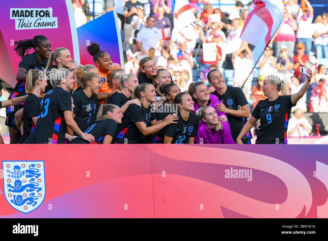 Lionesses pose for a selfie during the International Friendly match ...