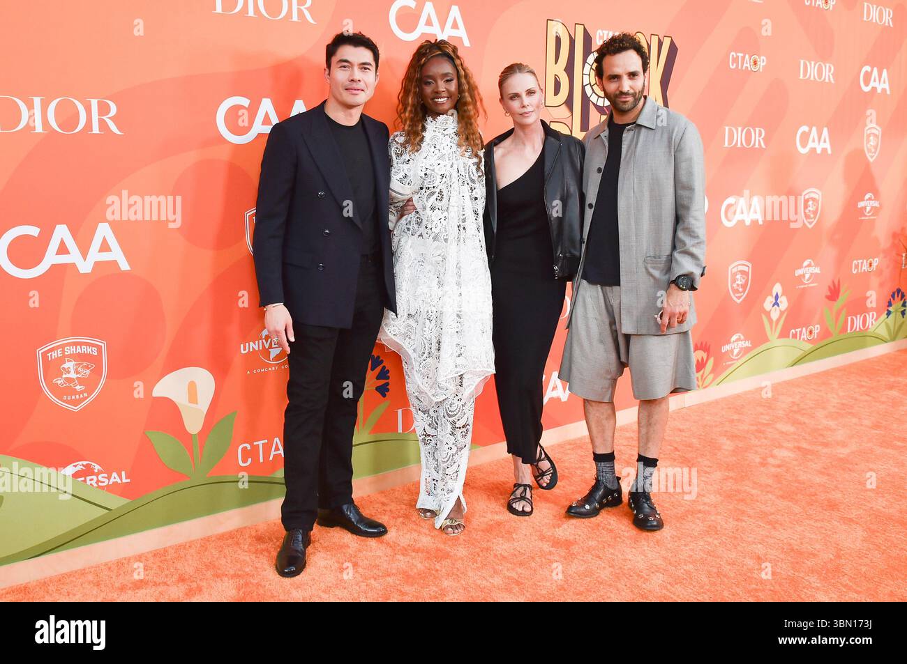 Henry Golding, from left, KiKi Layne, Charlize Theron and Marwan Kenzari arrive at the fifth ...