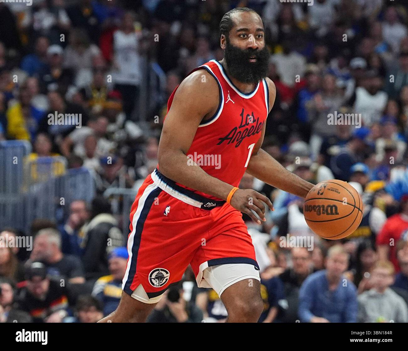 FILE - Los Angeles Clippers guard James Harden (1) in the second half ...