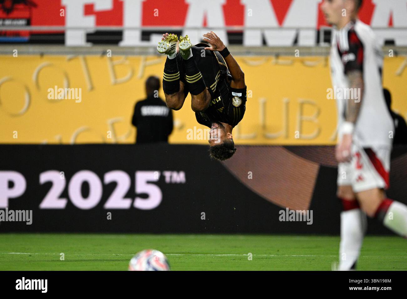 Los Angeles FC's Denis Bouanga, left, celebrates his goal during the ...