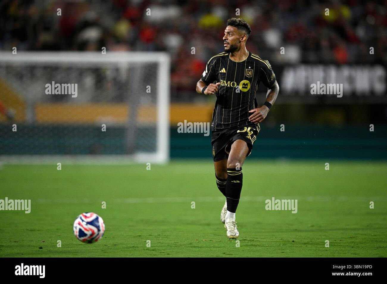 Los Angeles FC's Denis Bouanga controls the ball during the Club World ...