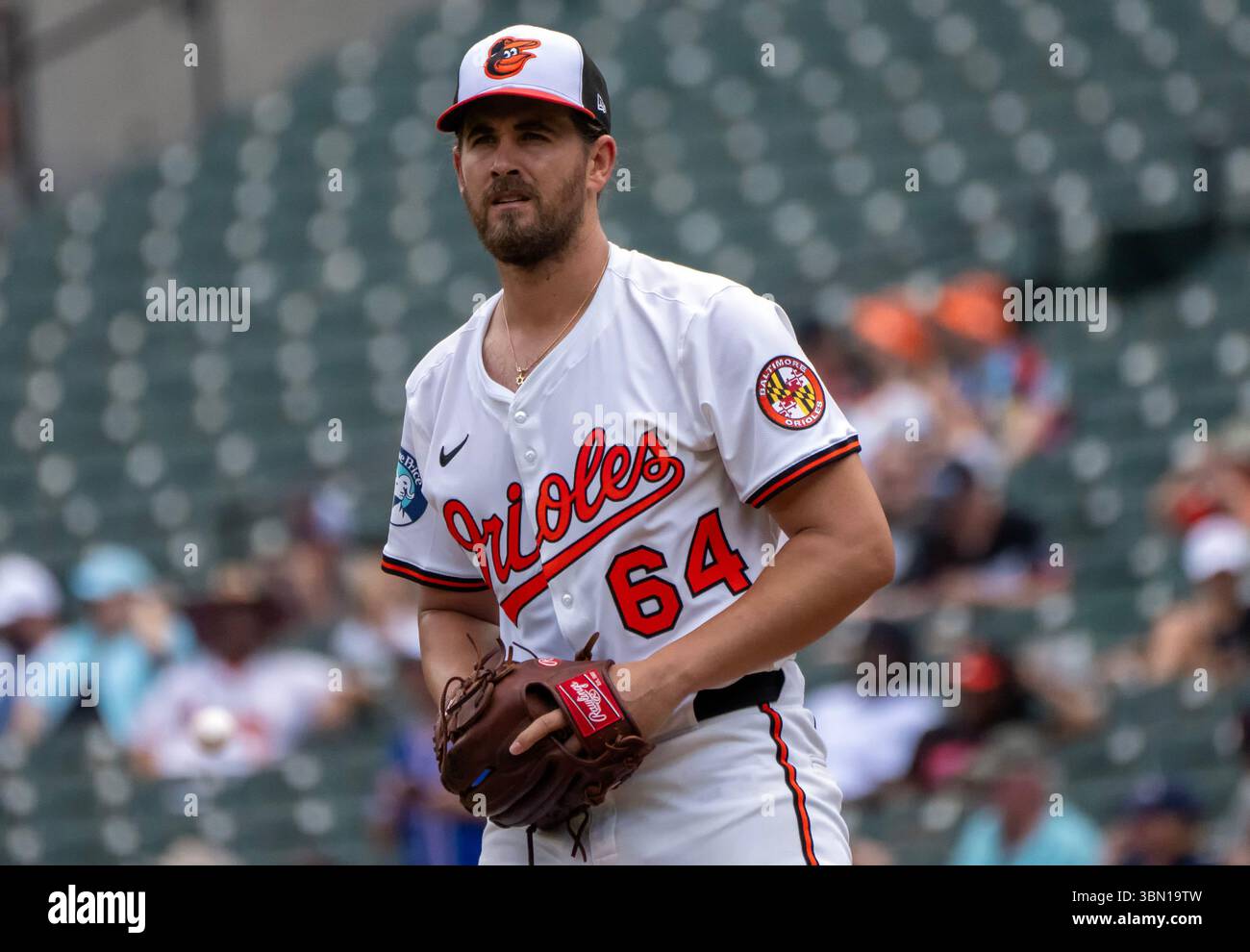 Baltimore, USA. 29th June, 2025. BALTIMORE, MD - JUNE 29: Baltimore Orioles pitcher Dean Kremer ...