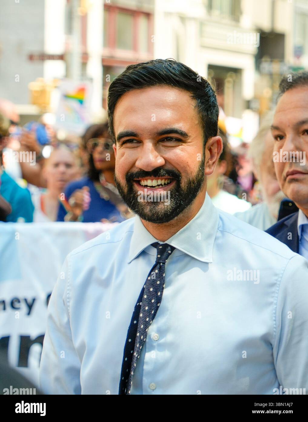 (R-L) NYC Mayoral Candidate Democrat Zohran Mamdani during The NYC Pride March 2025 held along ...