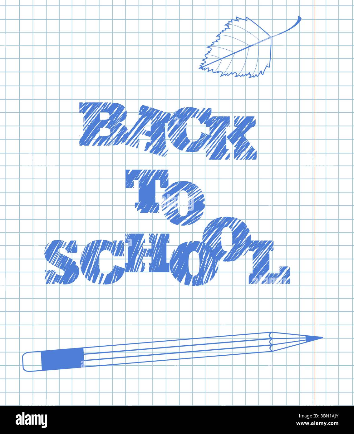 Illustration showcases the back to school theme with bold text on graph ...