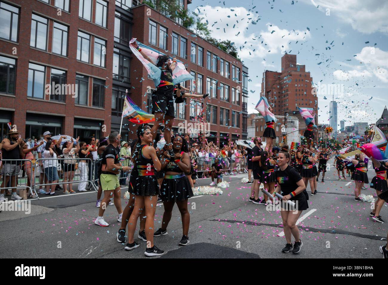 A team of dancers perform a routine during the NYC Pride March on Sunday, June 29, 2025, in New ...